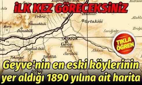 1890 yılına ait Geyve haritası – Geyve Medya